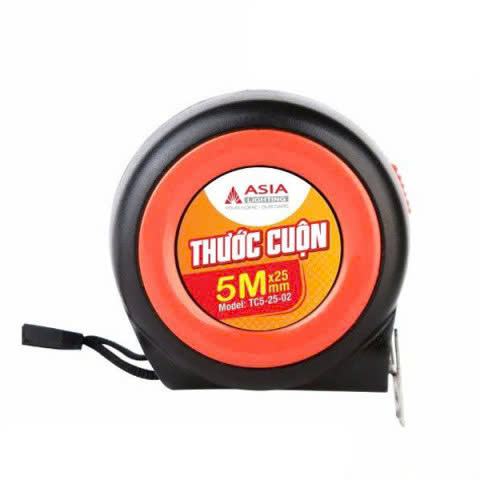 Thước cuộn tự dừng Asia TC5-25-02 có kích thước 5M x 25mm | NPP đèn led, thiết bị điện, vật tư ...